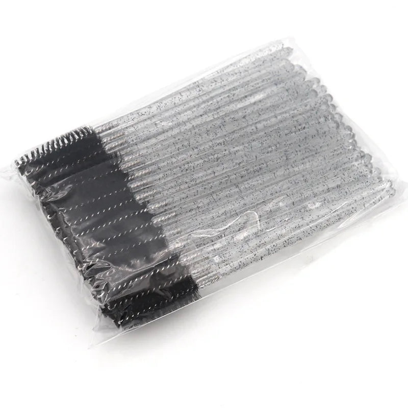 Disposable Crystal Eyelashes Brush Comb 50Pcs Eye Lashes Extension Mas ...